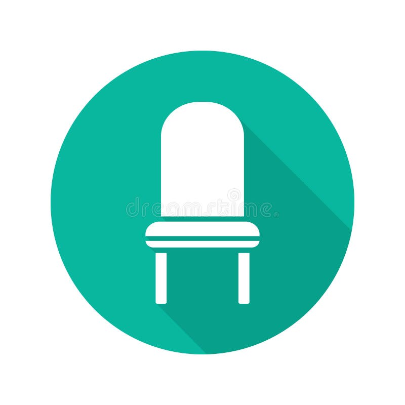 Classic Chair Flat Design Long Shadow Icon Stock Vector - Illustration ...