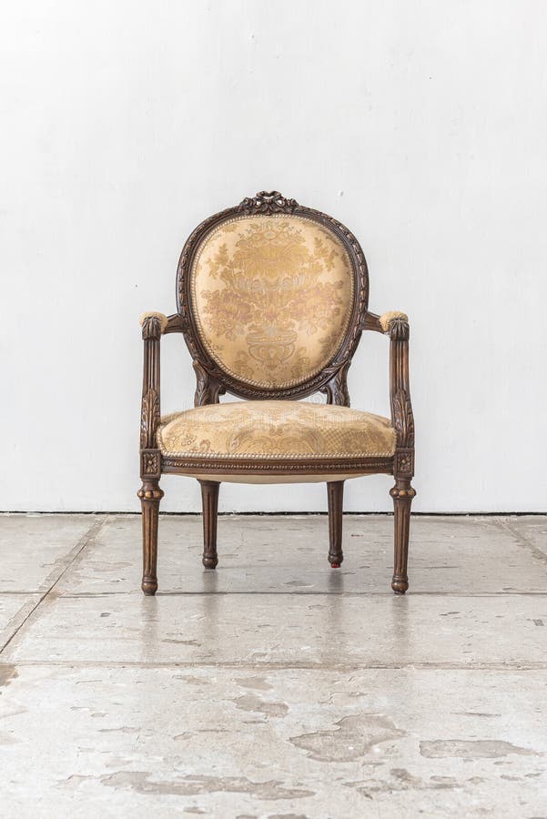 Classic Chair Style in Vintage Room Stock Image - Image of brown ...