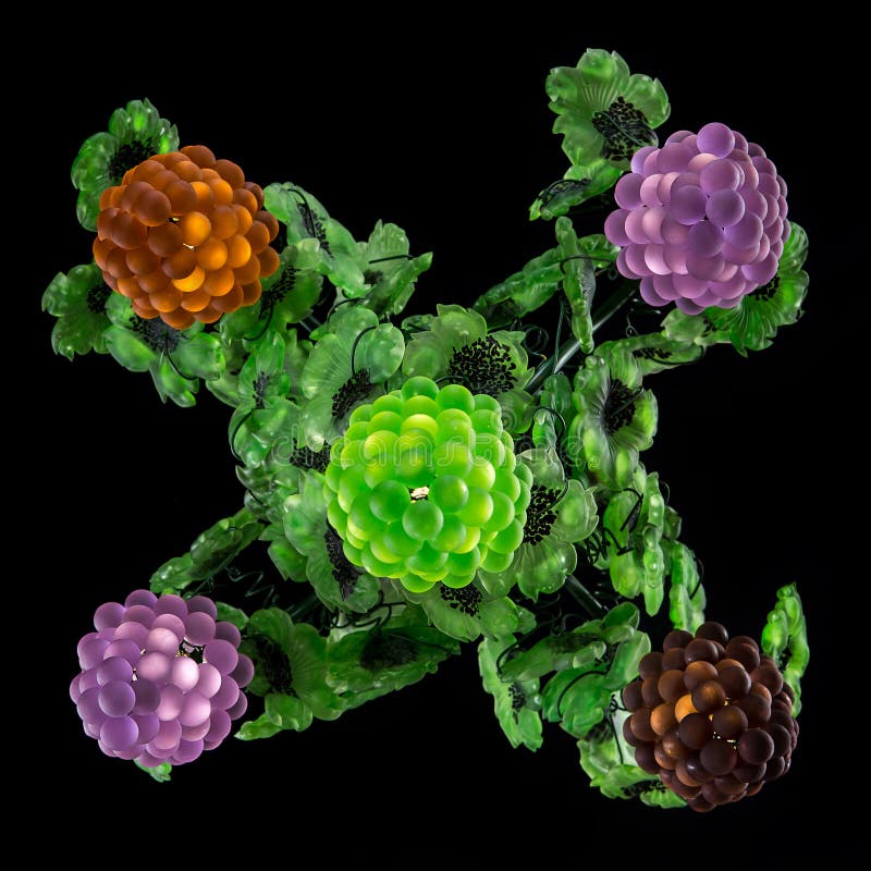 Classic Chandelier in Fruit Style Isolated on Black Background. Stock ...