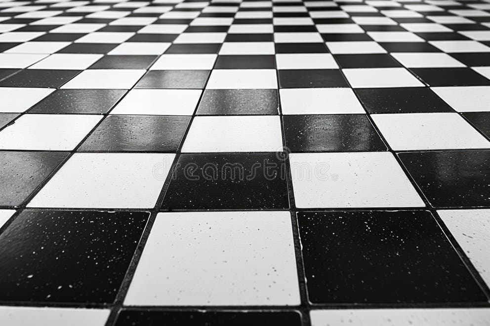 A Classic Checkered Floor Design in Black and White, Suitable for ...