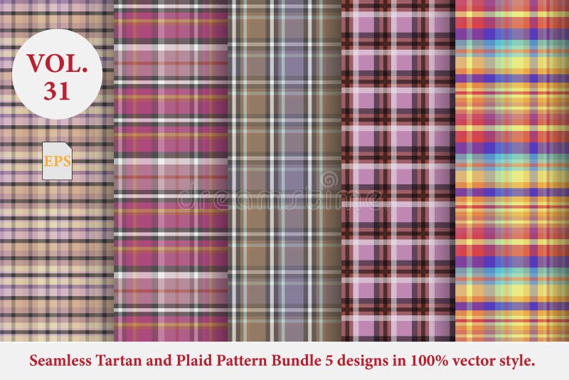 Checkered Pattern Vector Bundle 5 Designs,Fabric Texture Background ...
