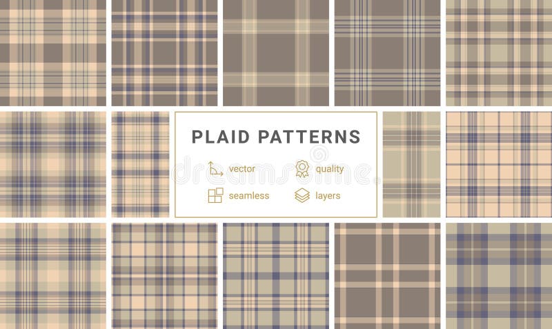 Classic Checkered Plaid Set, Offering Versatile Geometric Patterns for ...
