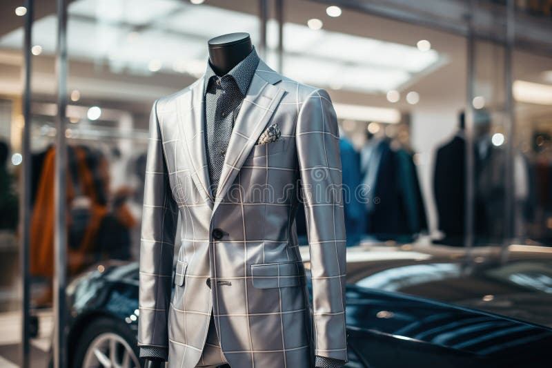 A Classic Checkered Suit in a Clothing Store. Generative AI Stock ...