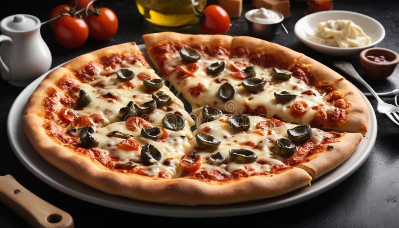 Classic Cheese Pizza Studio Setup Stock Illustration - Illustration of ...