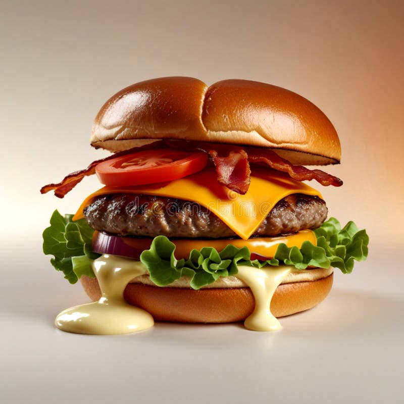 Classic Cheeseburger with Melted Cheese and Fresh Lettuce Stock Photo ...