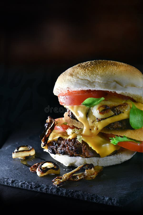Classic Cheeseburger stock photo. Image of gourmet, fresh - 94528892
