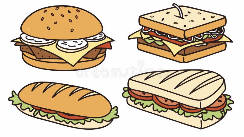 Classic Cheeseburger, Popular Fast Food Indulgence, Vector Design ...