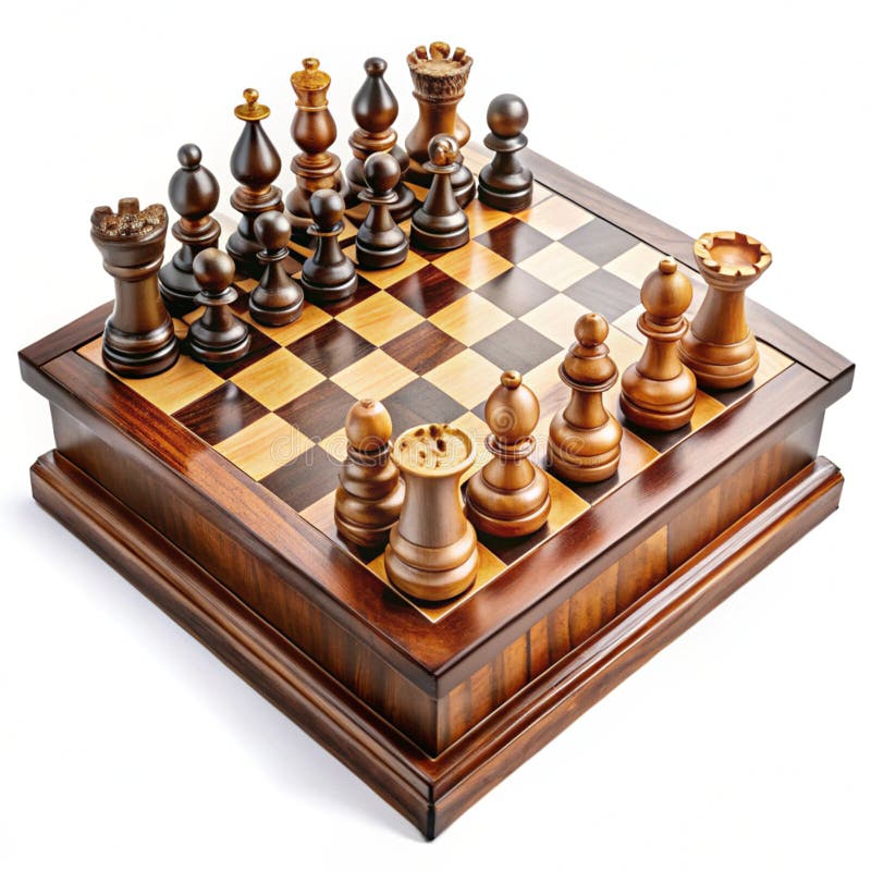 Classic Chess Board Game Isolated on Plain Studio Background Stock ...