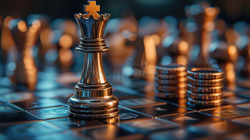 A Classic Chess Piece Positioned Strategically on a Chess Board ...