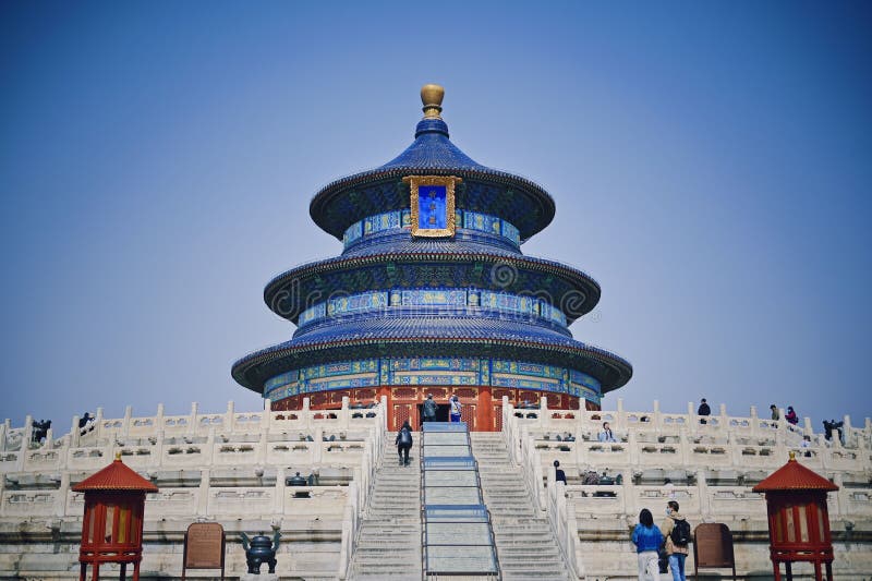 Classic Chinese Building, Decorated with Bright Multi-colored Patterns ...