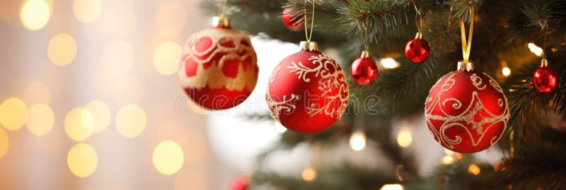 Classic Christmas Tree Decoration with Holiday Spirit Stock ...