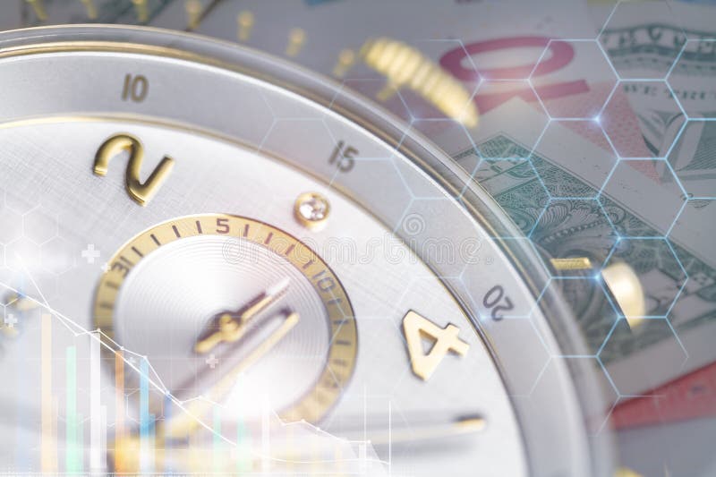 Classic Chronograph Wristwatch Close Up. Concept the Accumulation of ...