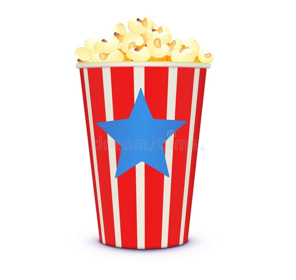 Classic Cinema-style Popcorn Stock Vector - Illustration of crunch ...
