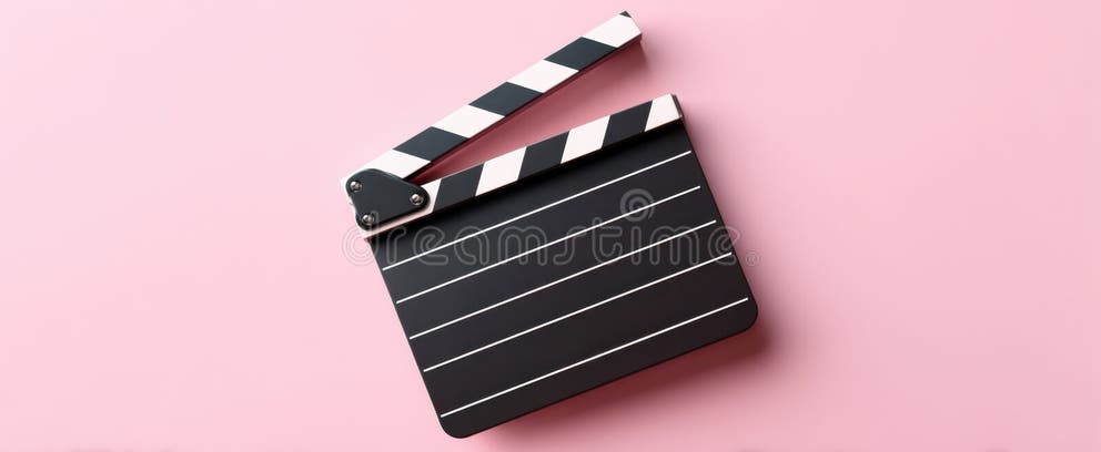 The Classic Clapperboard Against a Vibrant Pink Backdrop for Filmmaking ...