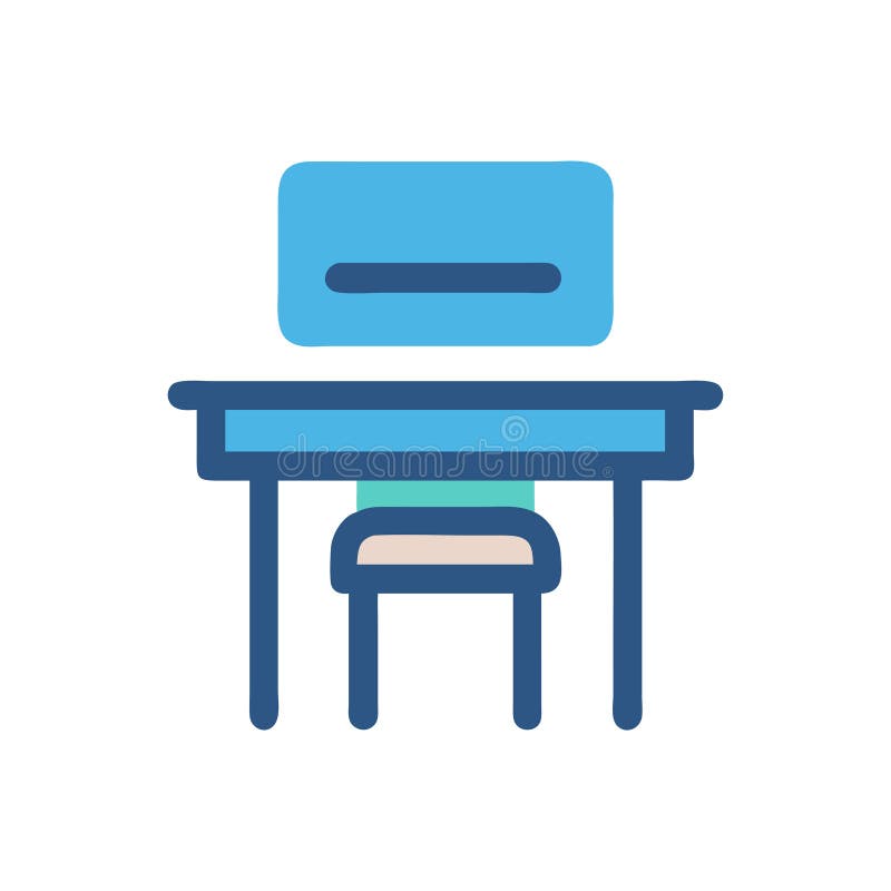 Classic Classroom Table Concept Icon Stock Vector - Illustration of ...