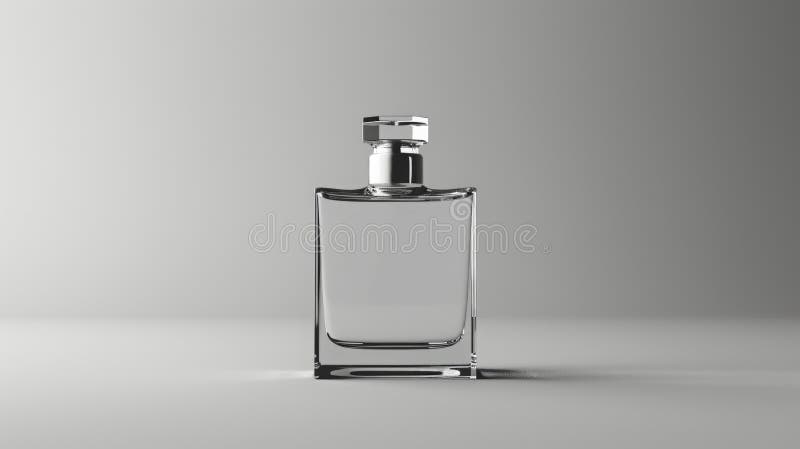 Classic Clear Glass Perfume Bottle with Silver Cap Stock Photo - Image ...