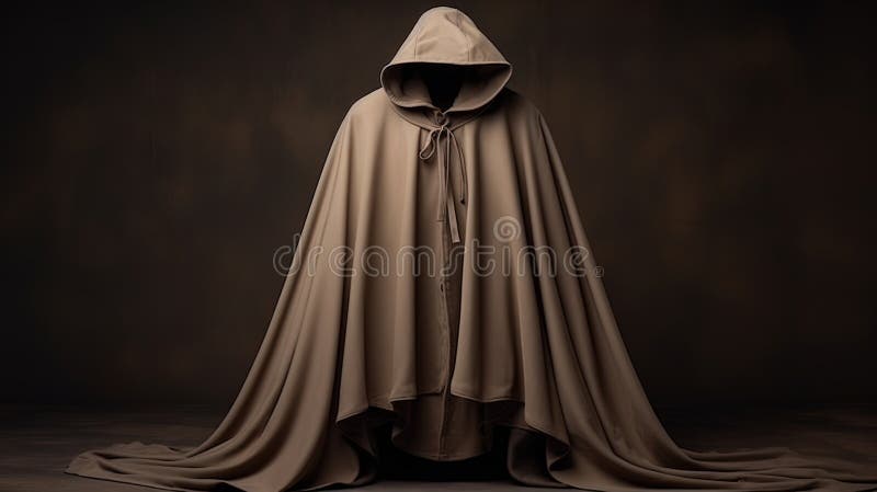 Classic Cloak of Dark Beige Color Stock Illustration - Illustration of ...