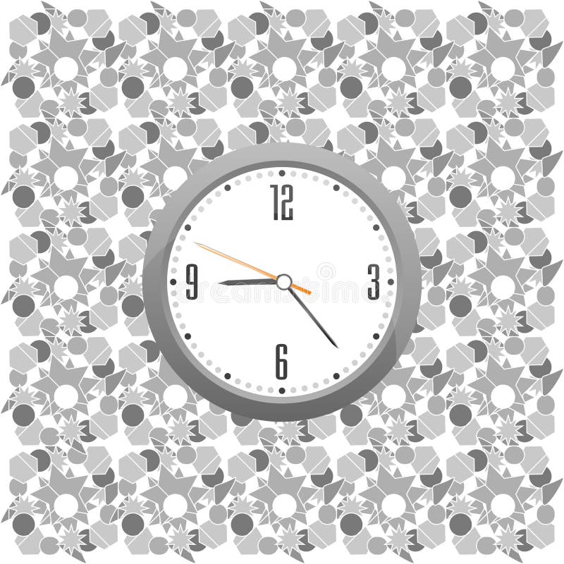 Classic Clock on the Abstract Wall Background Stock Vector ...
