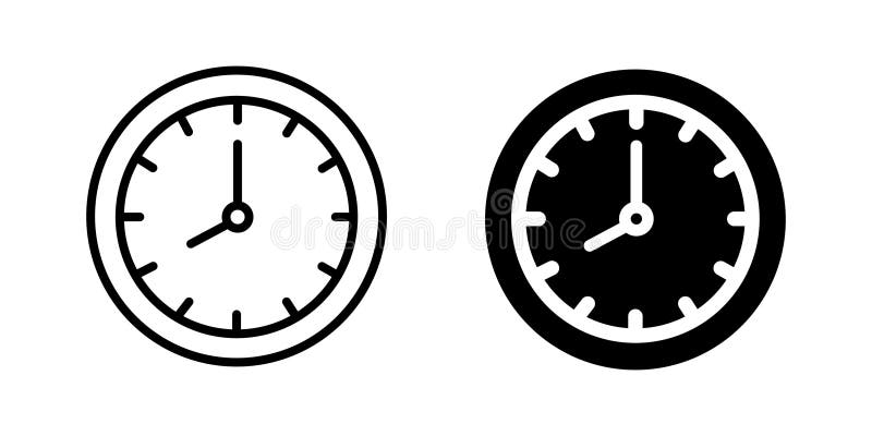 Classic Clock Analog Timepiece Icon Stock Vector - Illustration of ...