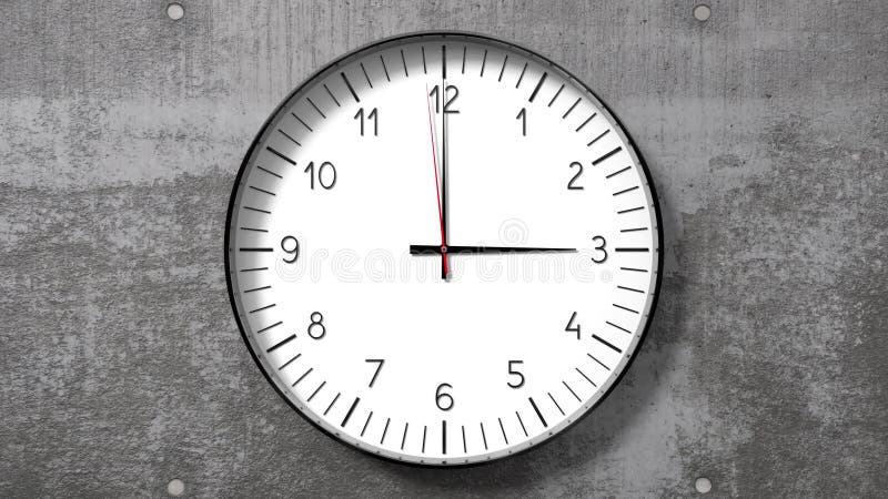 Classic Clock Showing 3 O Clock Stock Footage - Video of isolated ...