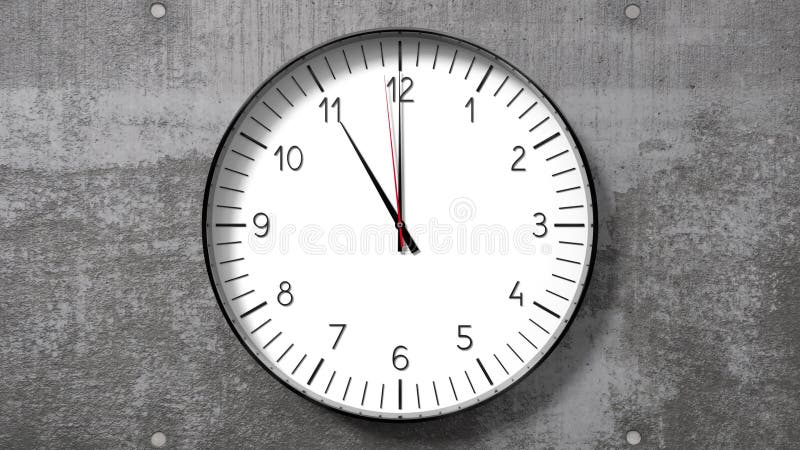 Classic Clock Showing 11 O Clock Stock Video - Video of analog, render ...