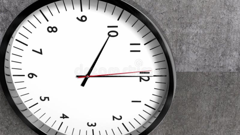 Classic Clock on Conrete Wall - 10 O Clock Stock Footage - Video of ...