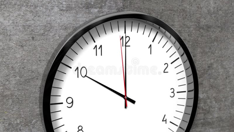 Classic Clock on Conrete Wall - 10 O Clock Stock Footage - Video of ...