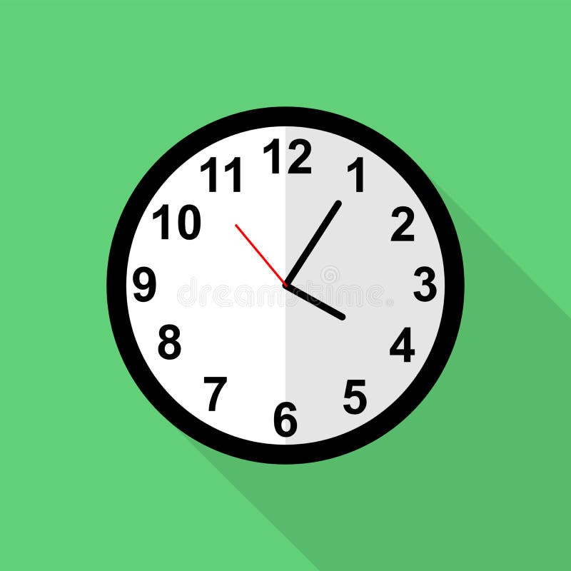 10 Minutes Past 11 O`clock Analog Clock Icon Stock Illustration ...