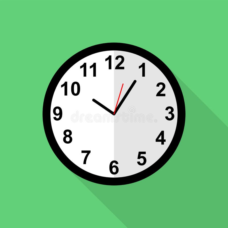 Classic Clock Icon, Five Minutes Past Ten O`clock Stock Illustration ...