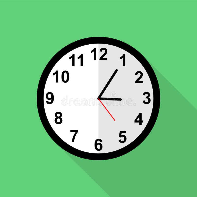 10 Minutes To 11 O`clock Analog Clock Icon Stock Illustration ...