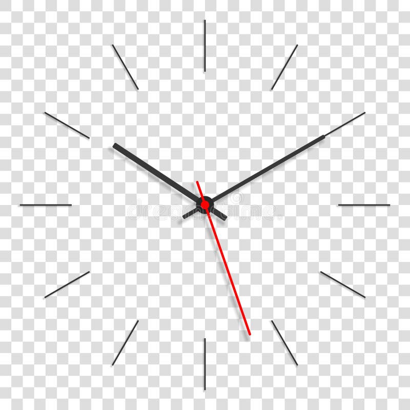 Classic Clock Image in Realistic Flat Style, Timer on on a Transparent ...