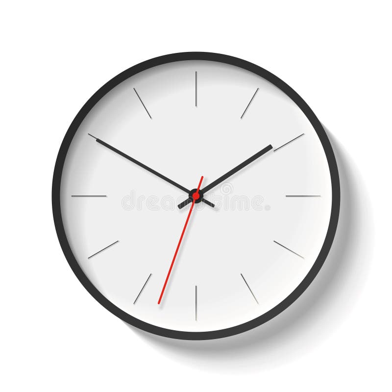 Classic Clock Image in Realistic Flat Style, Timer on White Background ...