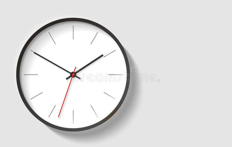 Classic Clock Image in Realistic Flat Style, Timer on White Background ...
