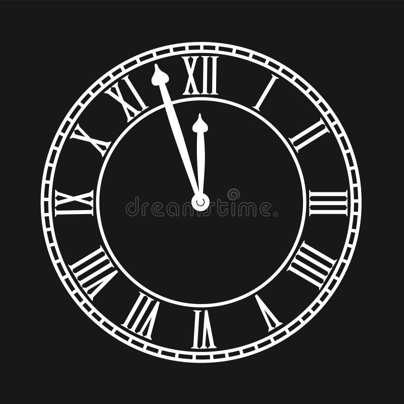 Classic Clock Retro Style Illustration. Isolated on Black Background ...