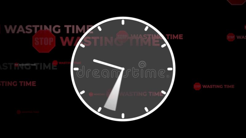 Classic Clock on Solid Black Background Spinning Fast. Stop Wasting ...