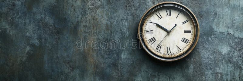 Classic Clock on Textured Wall Symbolizes Time S Flow Stock ...