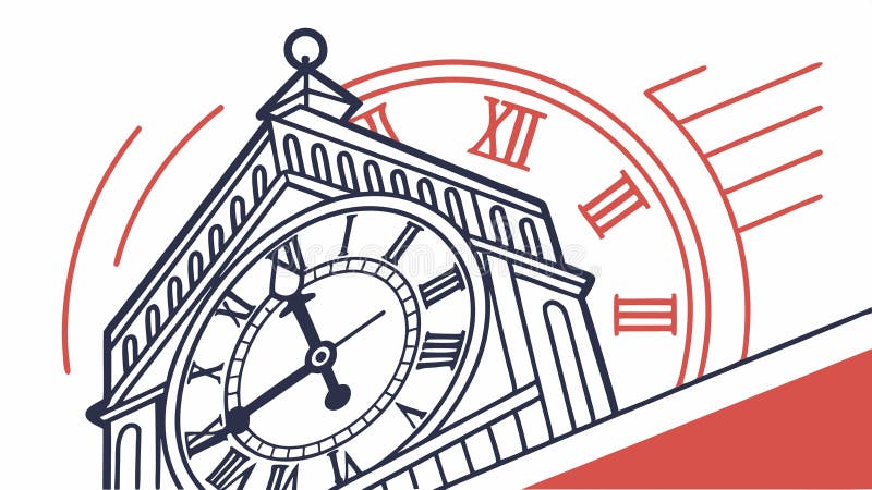 Classic Clock Tower Abstract Lines, Vector Design Generative AI Stock ...
