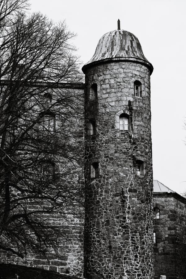 A Classic Clock Tower Building in Monochrome Stock Photo - Image of ...