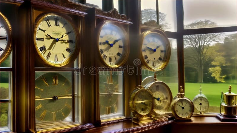 Classic Clocks and Autumn View Stock Video - Video of timepieces ...