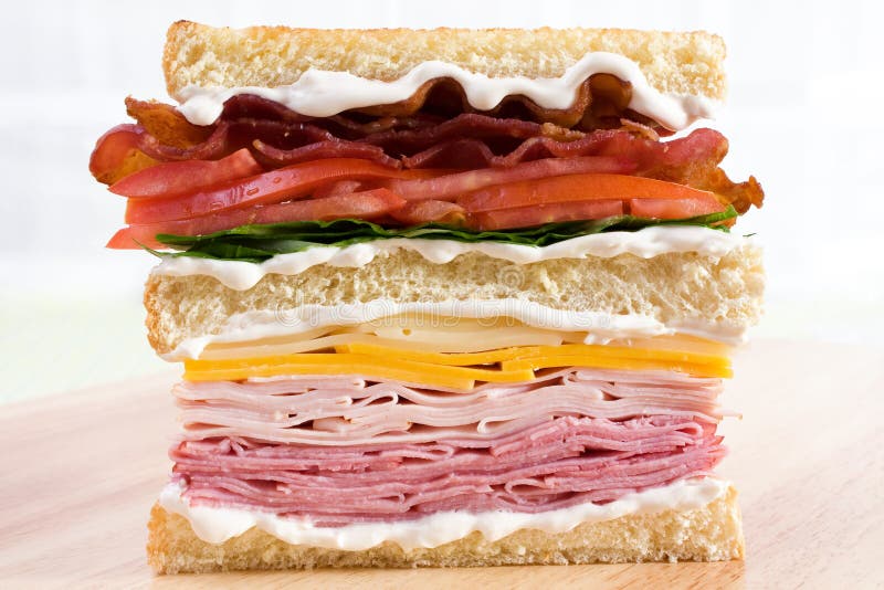Classic Club Sandwich stock image. Image of bacon, stuffed - 9966883