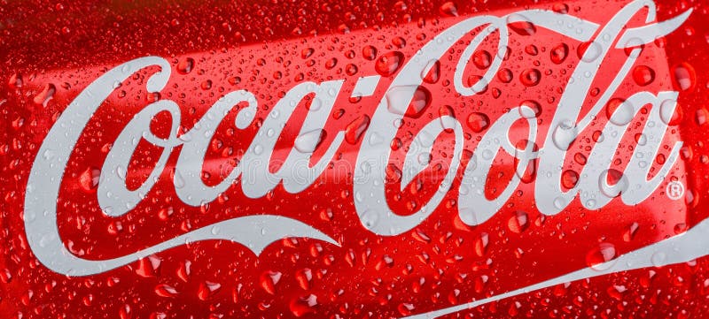 Classic Coca Cola Can in Water Drops Editorial Stock Photo - Image of ...