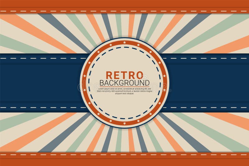 Classic Colorful Diagonal Lines with Circle Retro Style Vector ...