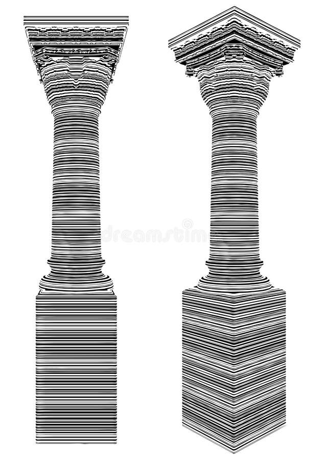 Classic Column Covered with Bar Code Zebra Stripes Vector Stock Vector ...