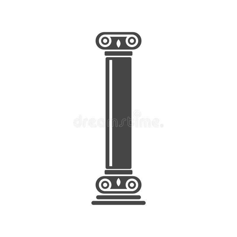 Classic Column Icon or Logo on Dark Background Stock Illustration ...