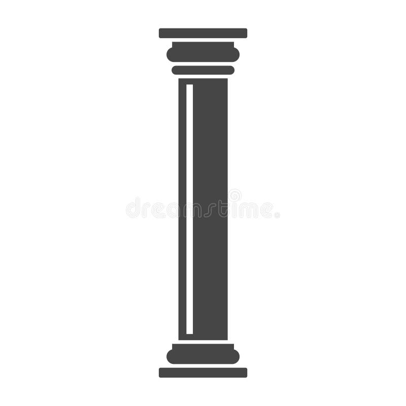 Classic Column Icon or Logo on Dark Background Stock Illustration ...