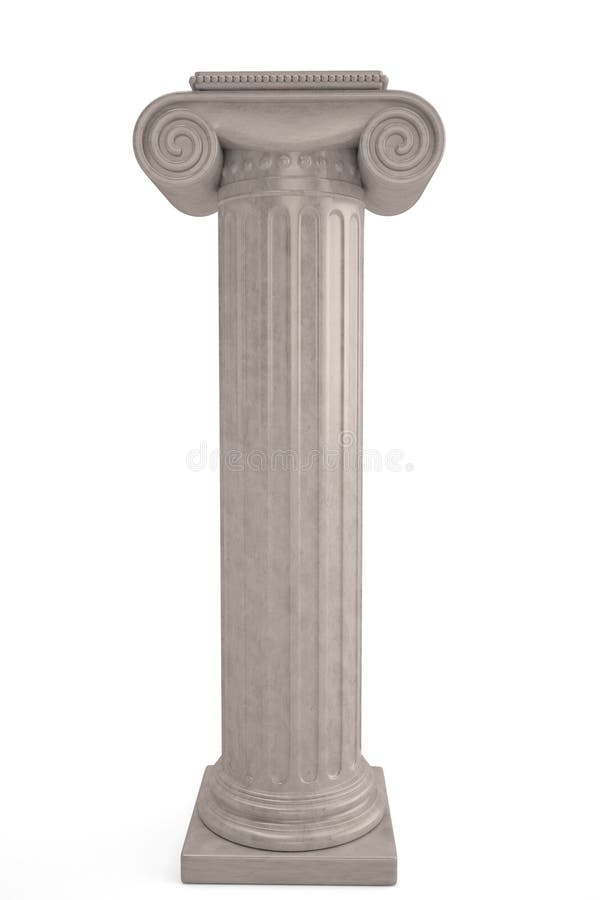 A Classic Columns Isolated on White Background. 3D Illustration. Stock ...