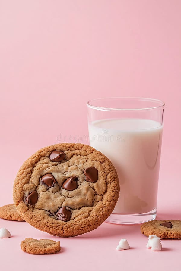 A Classic Combination: a Stack of Warm, Gooey Chocolate Chip Cookies ...