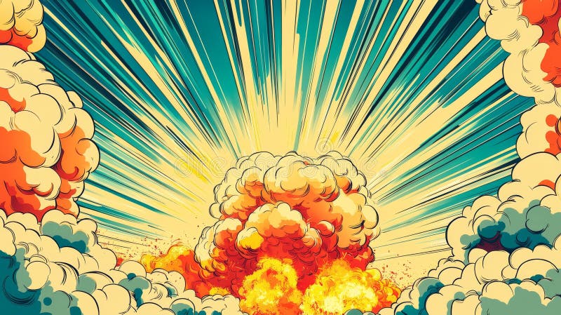 Classic Comic Book Blast Background with a Dialogue Bubble Stock Photo ...