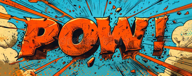 Classic Comic Book Style POW! Explosion Bubble, with Bold Lettering and ...