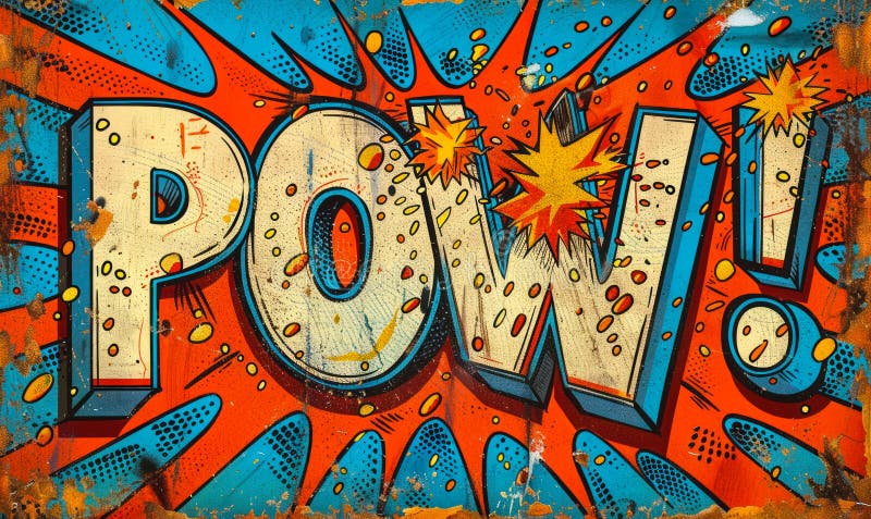Classic Comic Book Style POW! Explosion Bubble, with Bold Lettering and ...